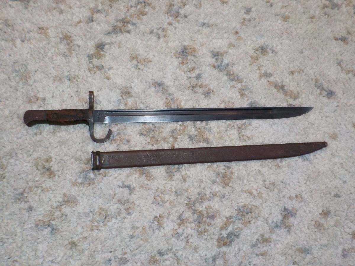 Japanese Arisaka Type 99 Bayonet Type 30 With Original Metal Sheath 7.7 ...