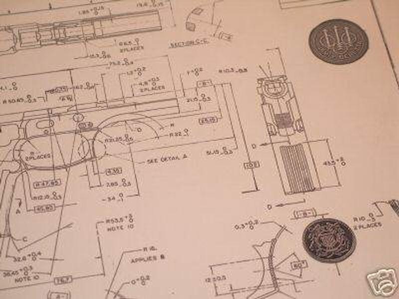Beretta 92 Fs Military M9 Pistol Blueprint & Plans For Sale at ...