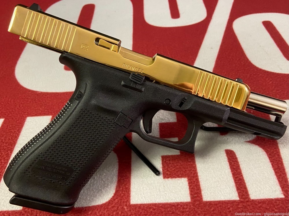 Custom 24kt Gold & Nickel Glock Pa175s201 G17 Gen5 9mm 9mm Luger For ...