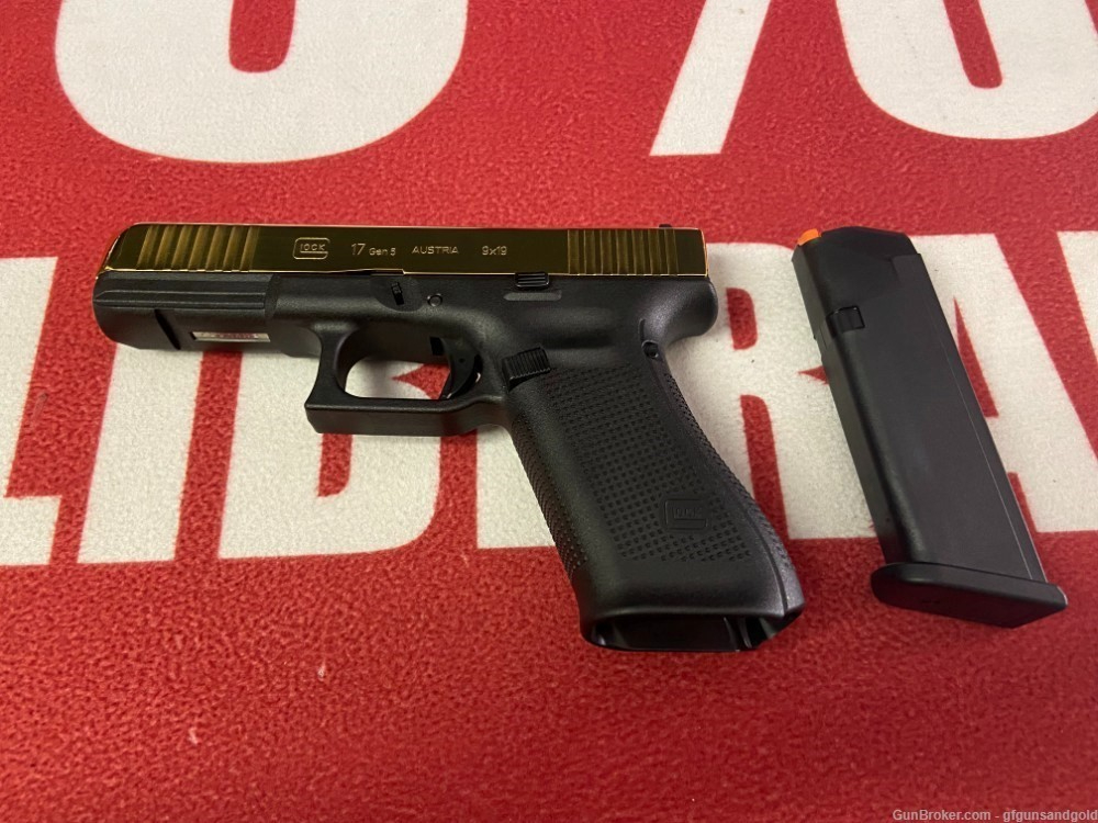 Custom 24kt Gold & Nickel Glock Pa175s201 G17 Gen5 9mm 9mm Luger For ...