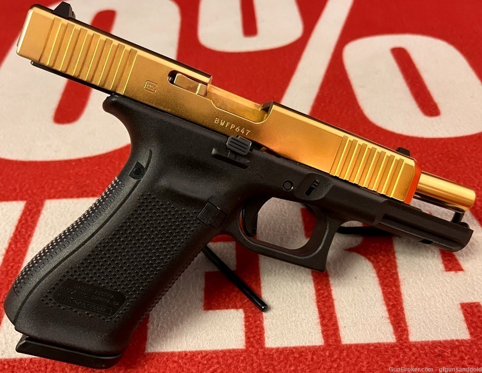 CUSTOM 24KT GOLD PLATED GLOCK G17 GEN5 9mm LUGER 4.49" 17+1 17246294 ...