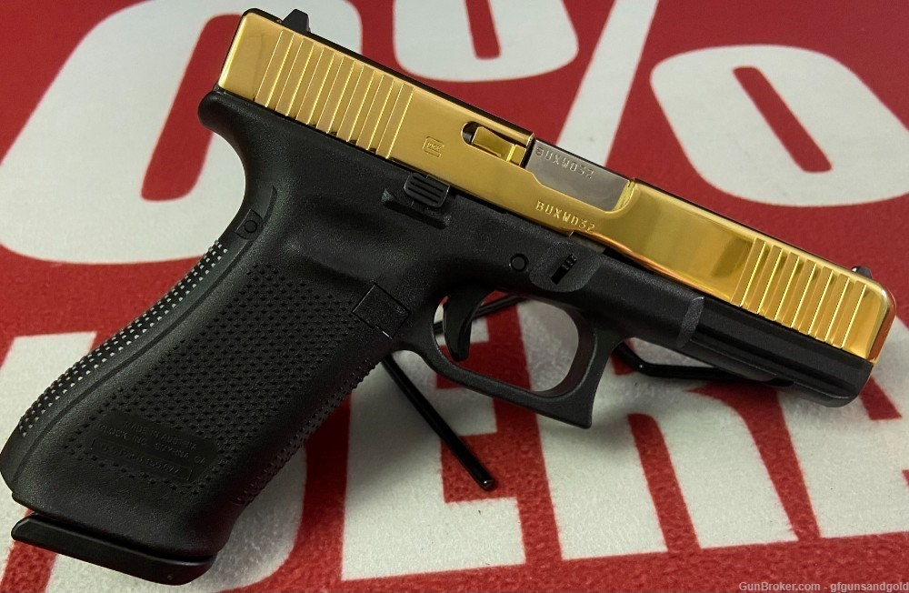 Custom 24kt Gold & Nickel Plated Glock G17 Gen5 9mm 4.49" 17+1 9mm ...