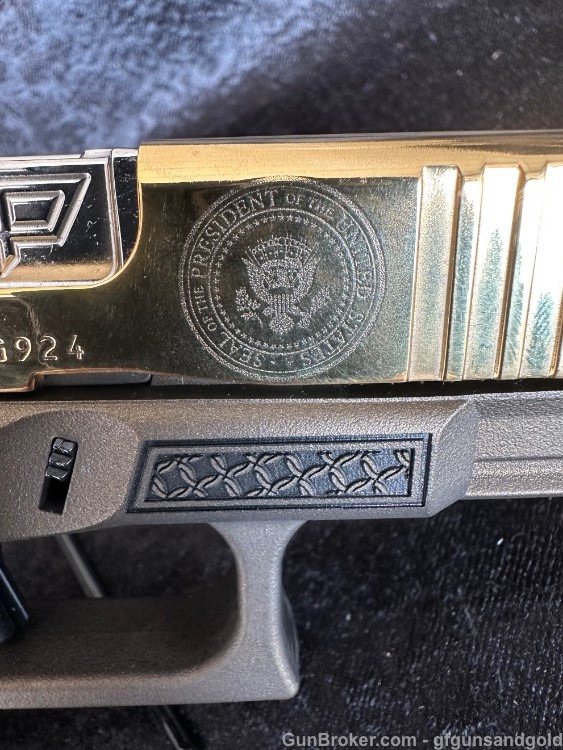 New Custom 24kt Gold Glock 19 Gen5 Trump Edition 9mm 9mm Luger For Sale ...