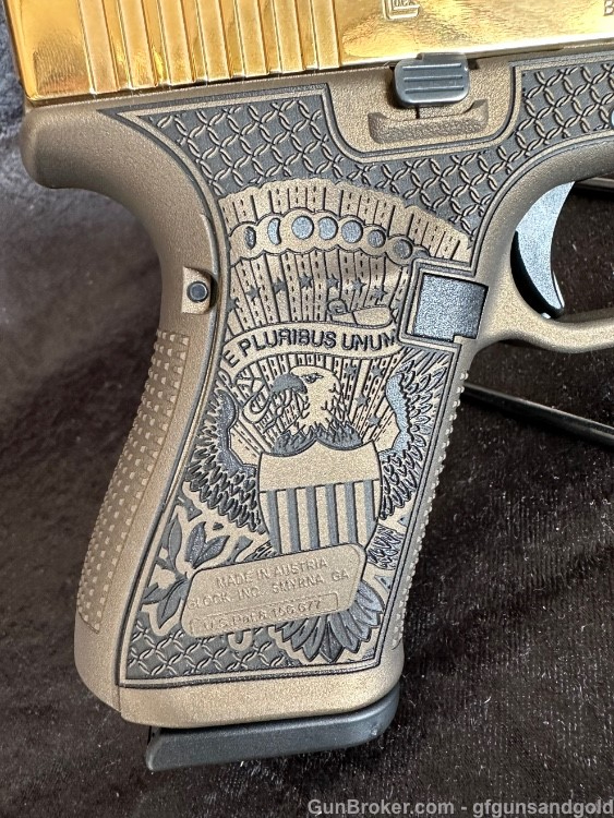 New Custom 24kt Gold Glock 19 Gen5 Trump Edition 9mm 9mm Luger For Sale ...