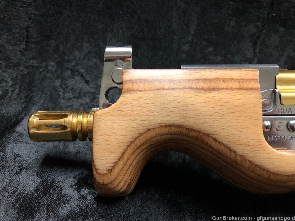 Custom 2-Tone 24kt Gold/ Nickel Century Arms Micro Draco Pistol 7 ...