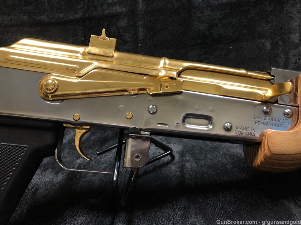 CUSTOM 2-TONE 24KT GOLD/ NICKEL CENTURY ARMS MICRO DRACO PISTOL 7 ...