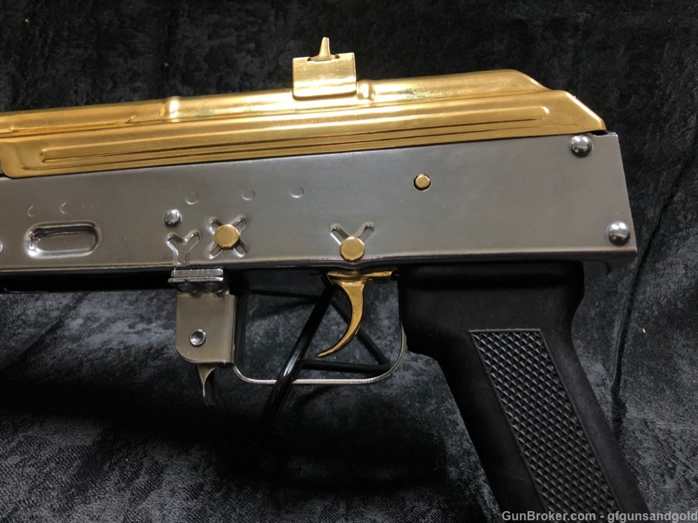 CUSTOM 2-TONE 24KT GOLD/ NICKEL CENTURY ARMS MICRO DRACO PISTOL 7 ...