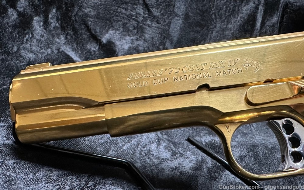 CUSTOM 24KT GOLD COLT 1911 NATIONAL MATCH GOLD CUP, SERIES 70, 45ACP ...