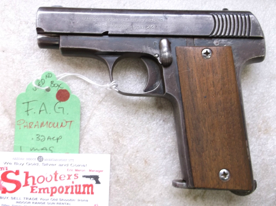 Fabrique D'Armes De Guerre Model Paramount .32 Cal One Magazine (B7535 ...