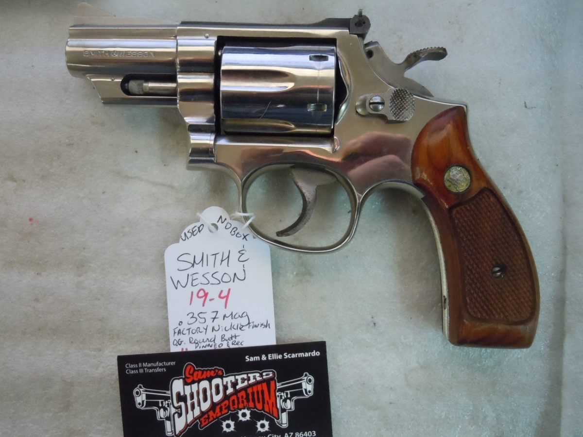 Smith & Wesson Model 19-4 Og Round Butt, Factory Nickle, Pinned ...