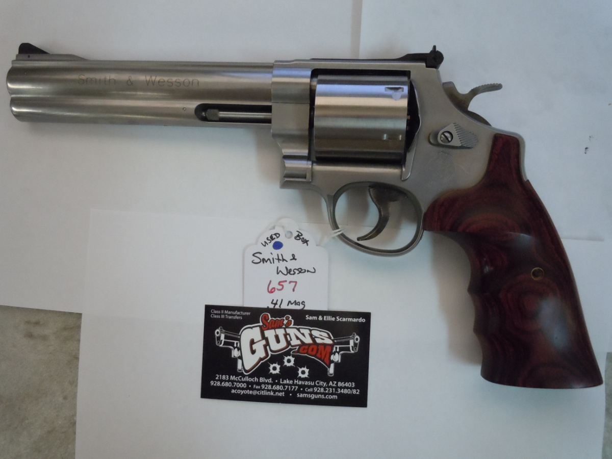 Smith & Wesson Model 657 Satin Stainless 6 1/2" Barrel Adjustable Rear ...