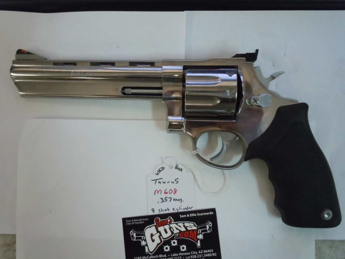 Taurus Model M608 8 Shot Stainless 6 1/2" Barrel Rubber Grips (C2831-21 ...
