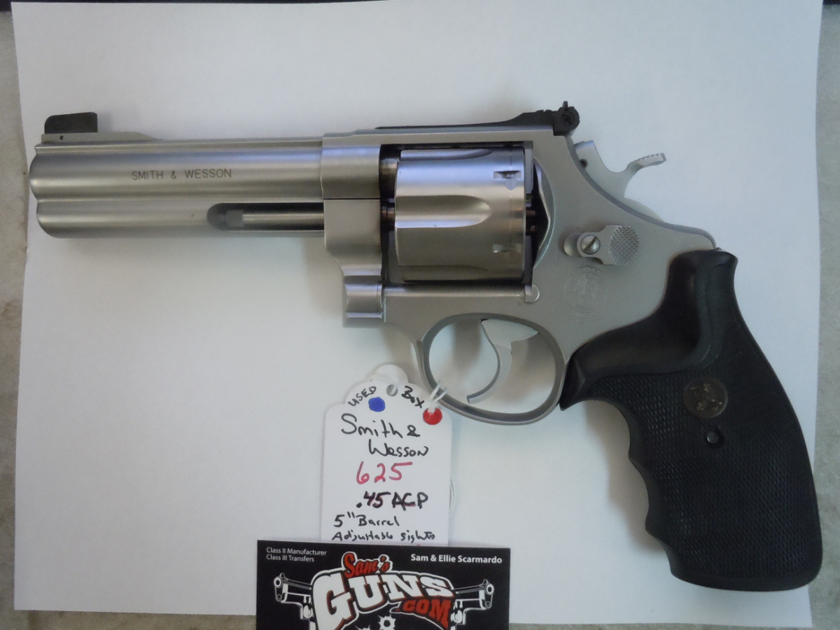 Pictures: Smith & Wesson Model 625 stainless 5" Barrel 6 full moon ...