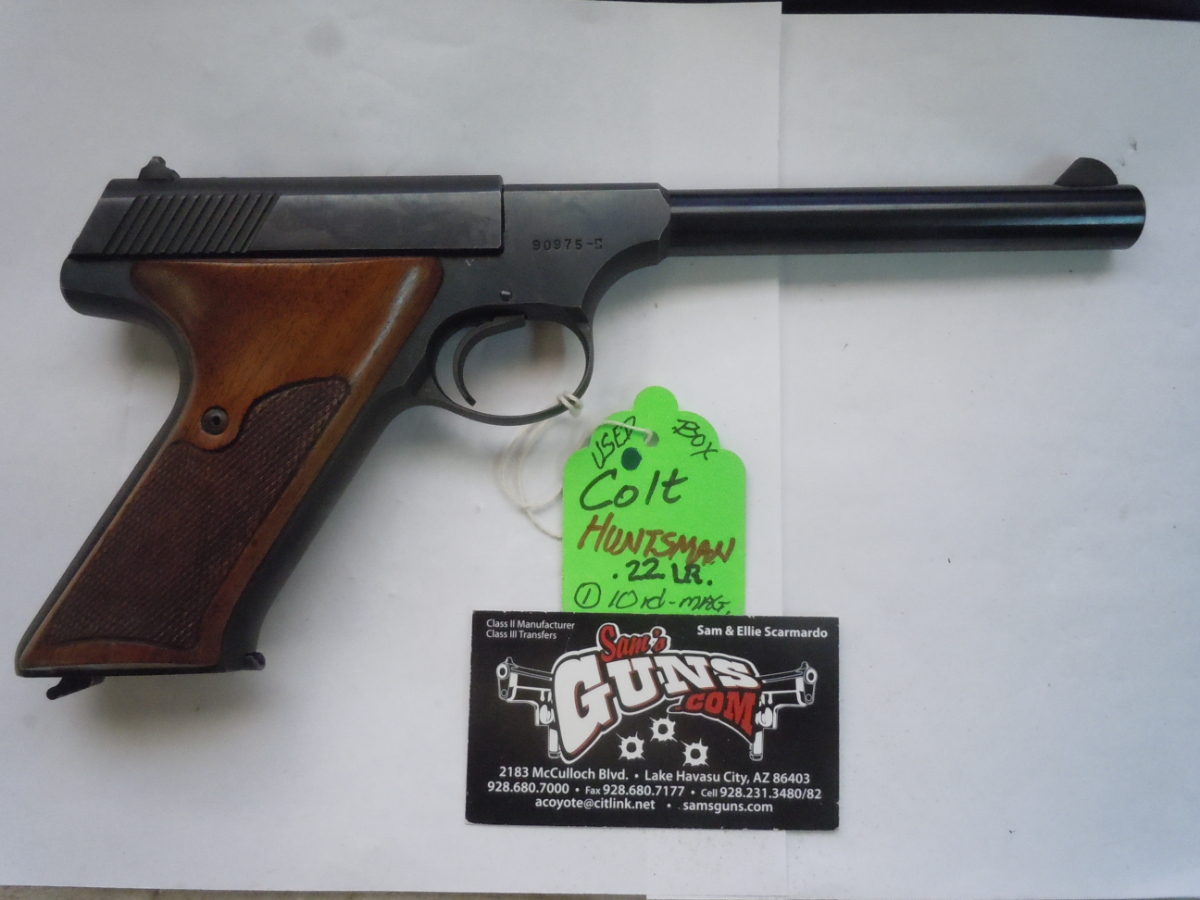 Colt Huntsman Walnut Grips Dated 1955 One 10 round magazine 6" barrel ...