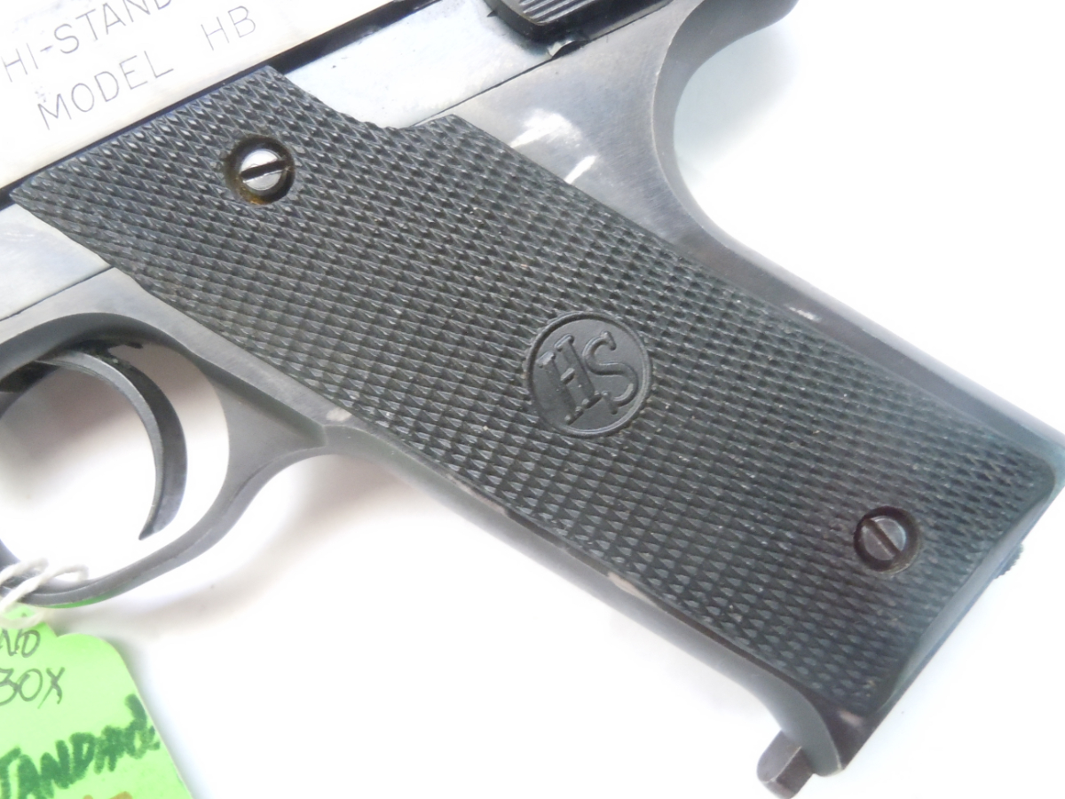 High Standard Model HB 6 3/4" Barrel Black Hard Rubber Checkered Grips ...