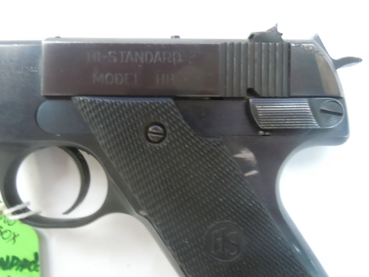 High Standard Model HB 6 3/4" Barrel Black Hard Rubber Checkered Grips ...