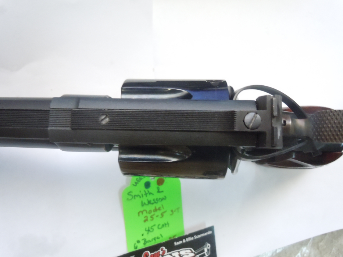 Smith & Wesson Model 25-5 3-T .45 Long Colt Blued 6" Barrel. Pinned ...
