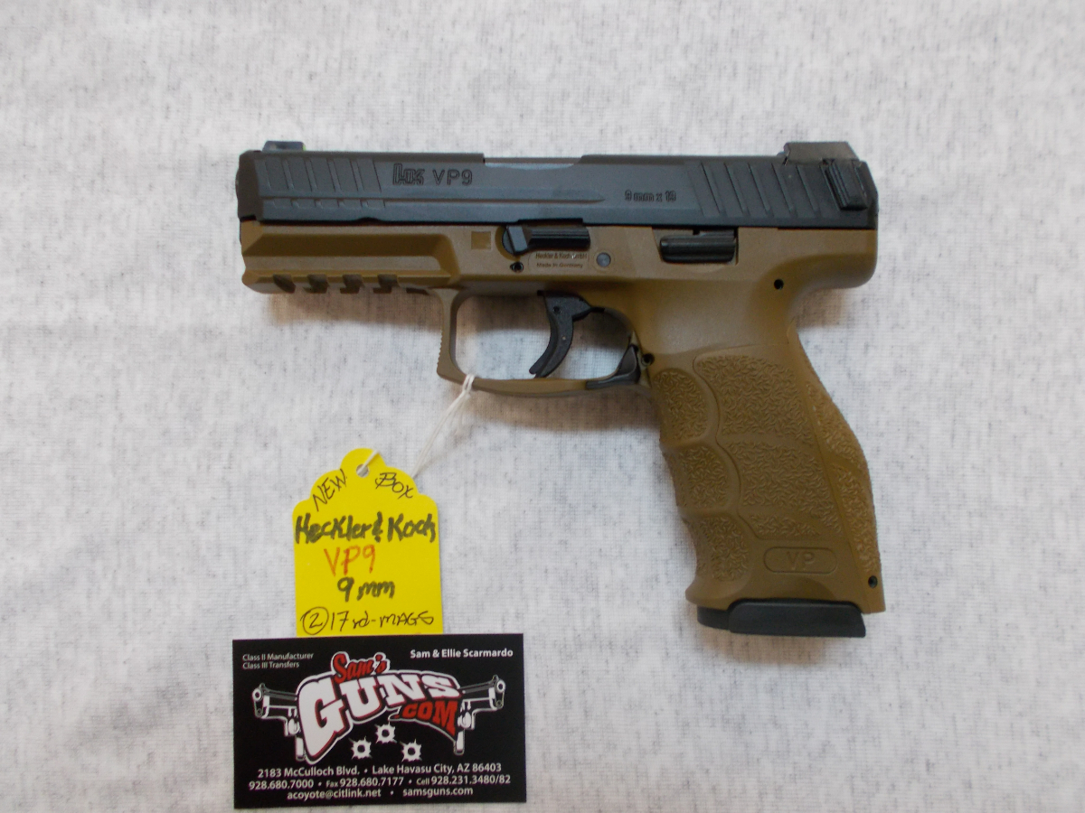 Pictures: Heckler & Koch VP9 `Black & FDE` + two 17-round mags, front ...