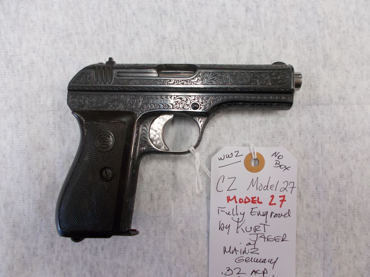 Cz Model 27 .32acp Pistol Engraved By Kurt Jager W/ Documentation ...