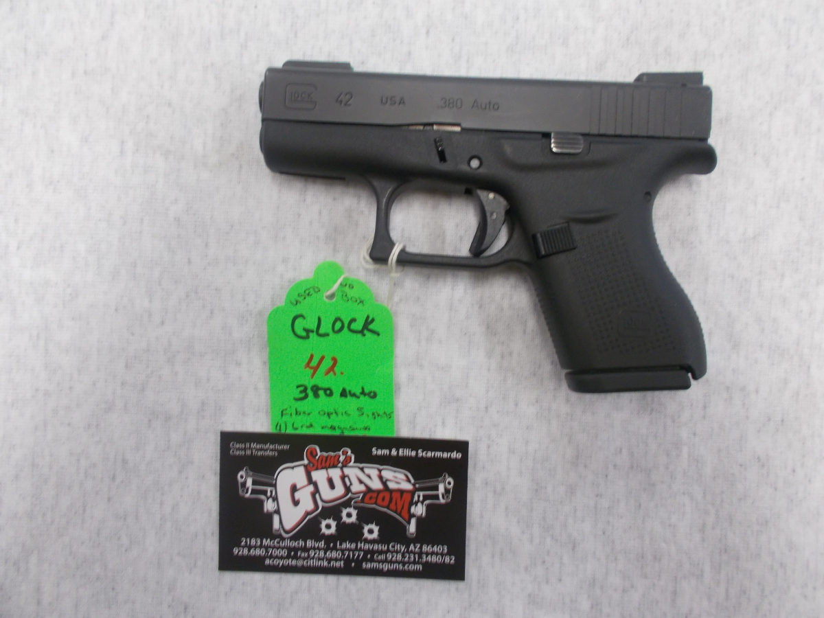 Glock 42 .380acp Pistol W/ Aftermarket Glow Sights (C5374-24) .380 Acp ...