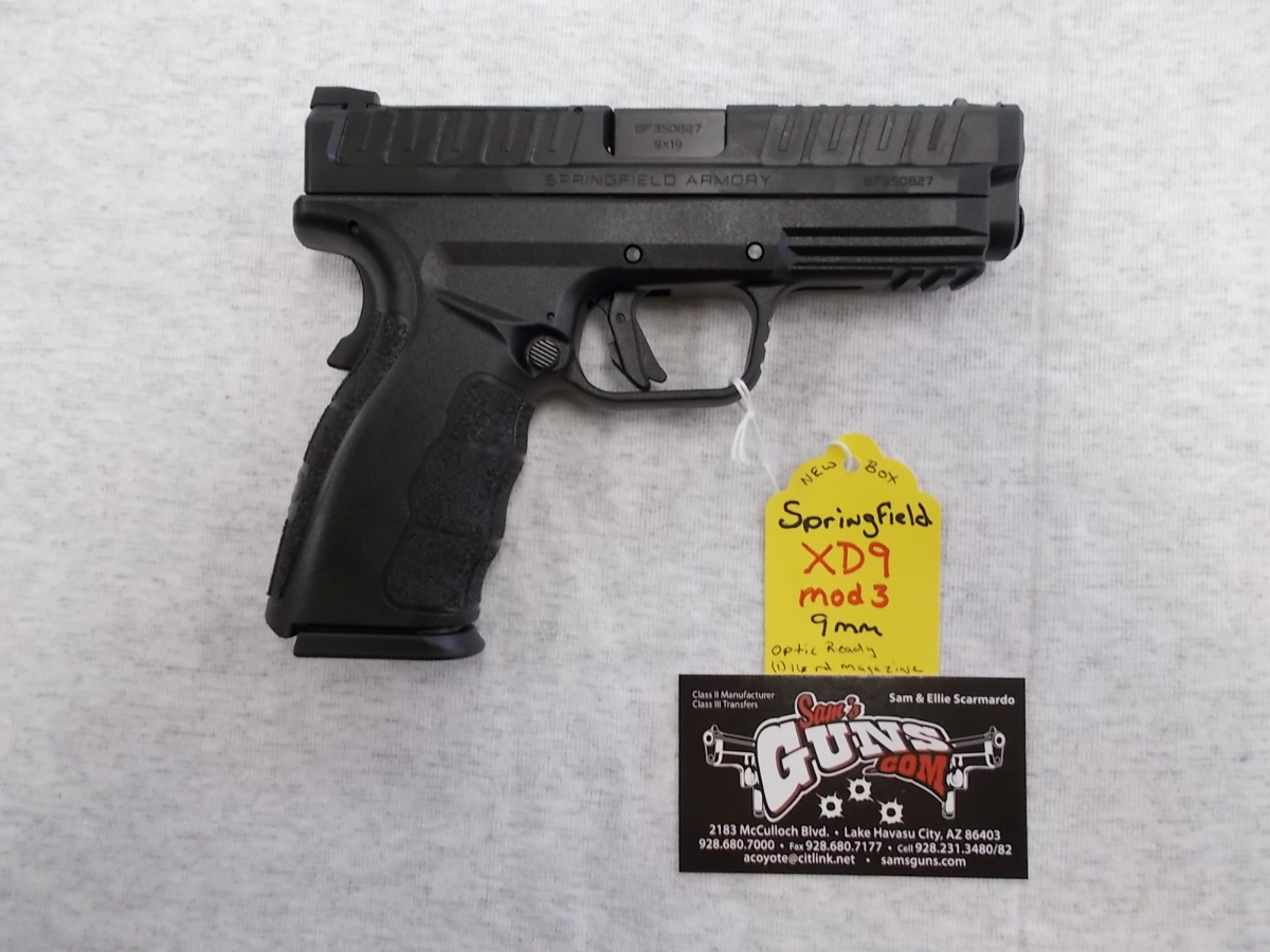 Springfield XD9 MOD 3 optic ready 9mm Pistol w/ 16rd mag (C5508-24) 9mm Luger 17368775 ...