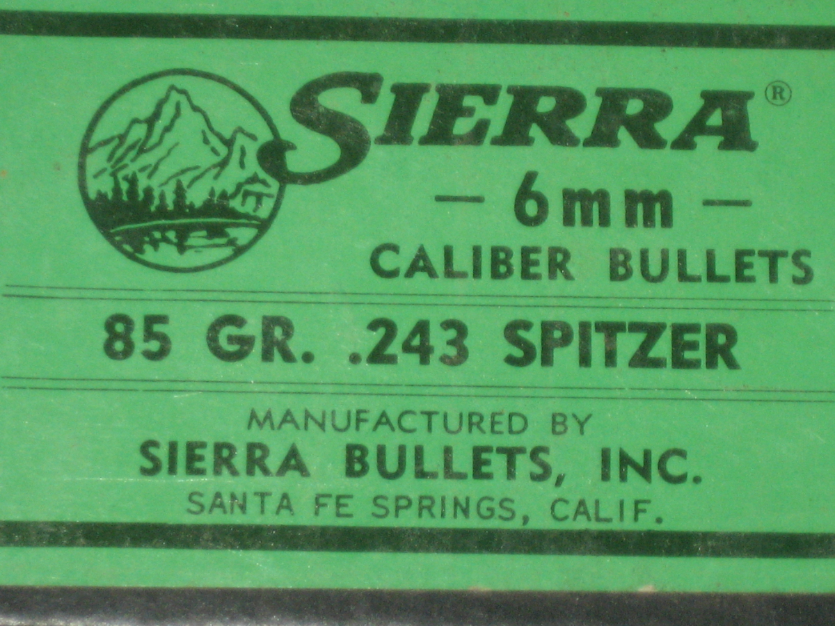 Sierra 6mm Cal. 85 Gr. .243 Spitzer Bullets (5 Boxes Of 100) .243 Win ...