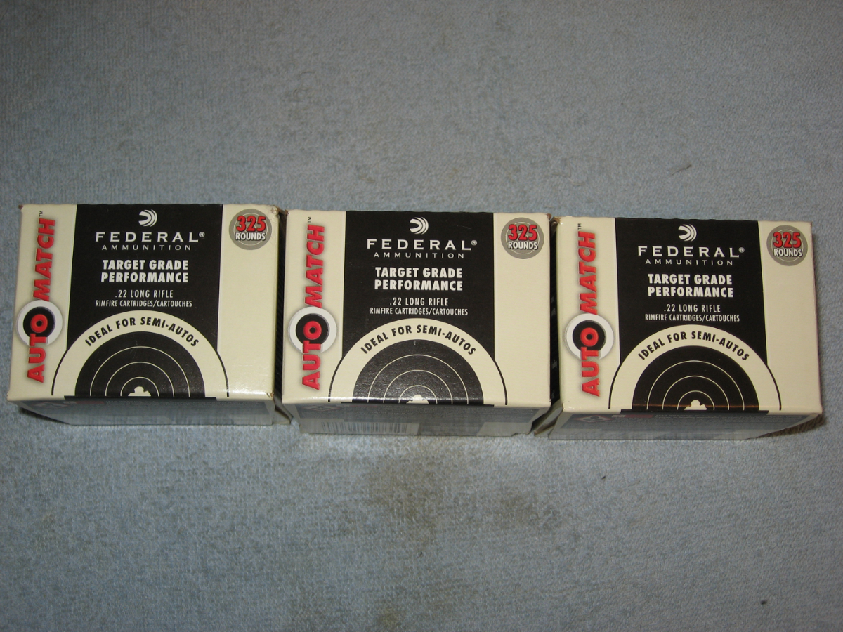 Federal Cartridge Corp. Automatch 3 Boxes Of 325 Rounds Of Target Grade ...