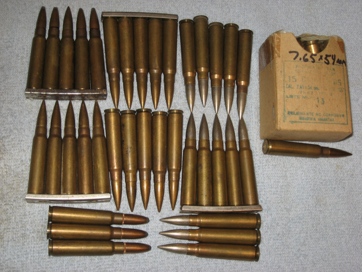 Argentina Lot Of Vintage 7.65 X 54mm Fmj (7.65 Argentine) 51 Rounds 7 ...