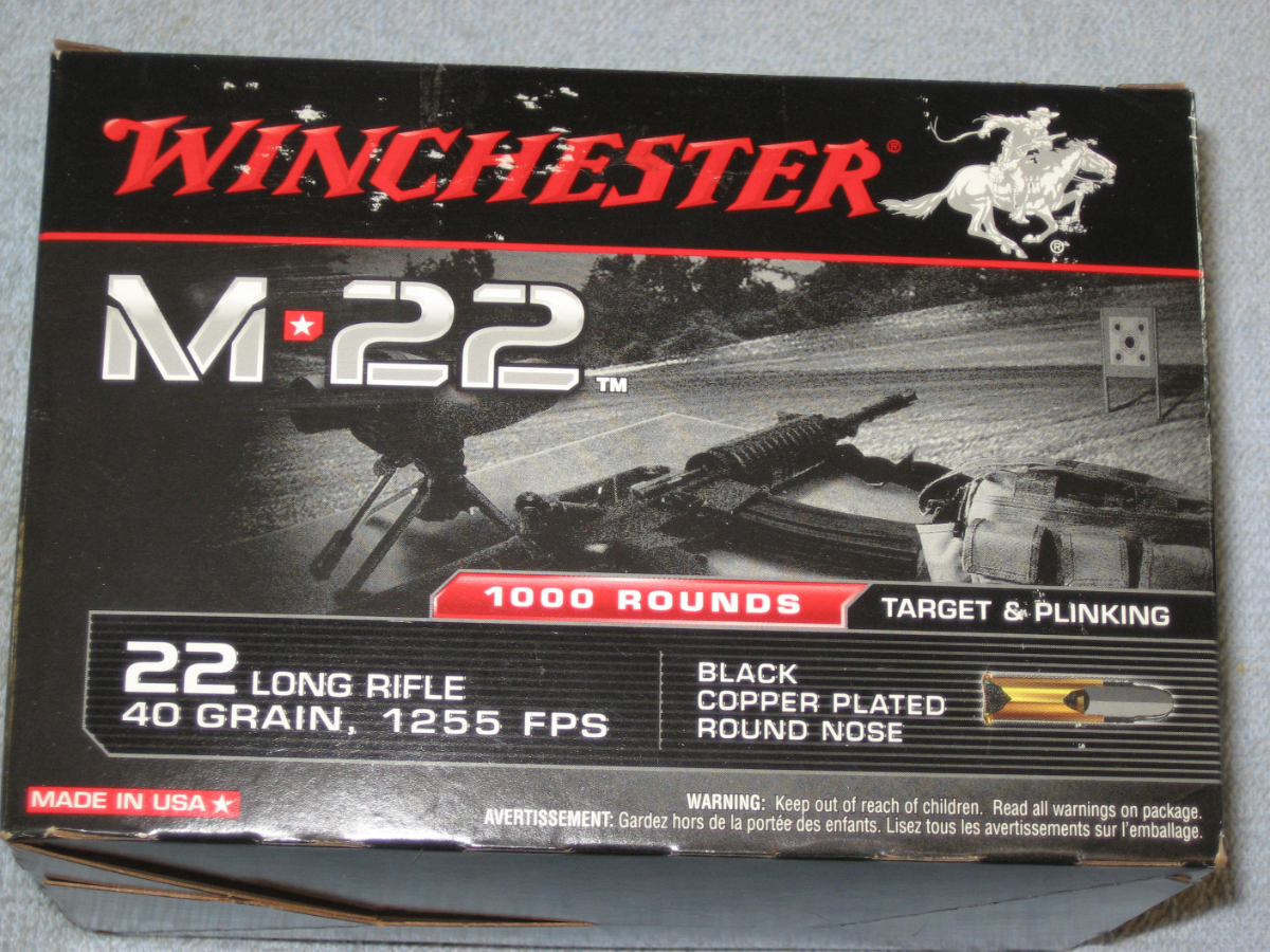 Winchester M-.22 Target & Plinking 40 Gr. 1255 Fps (1000 Rounds) Scarce ...