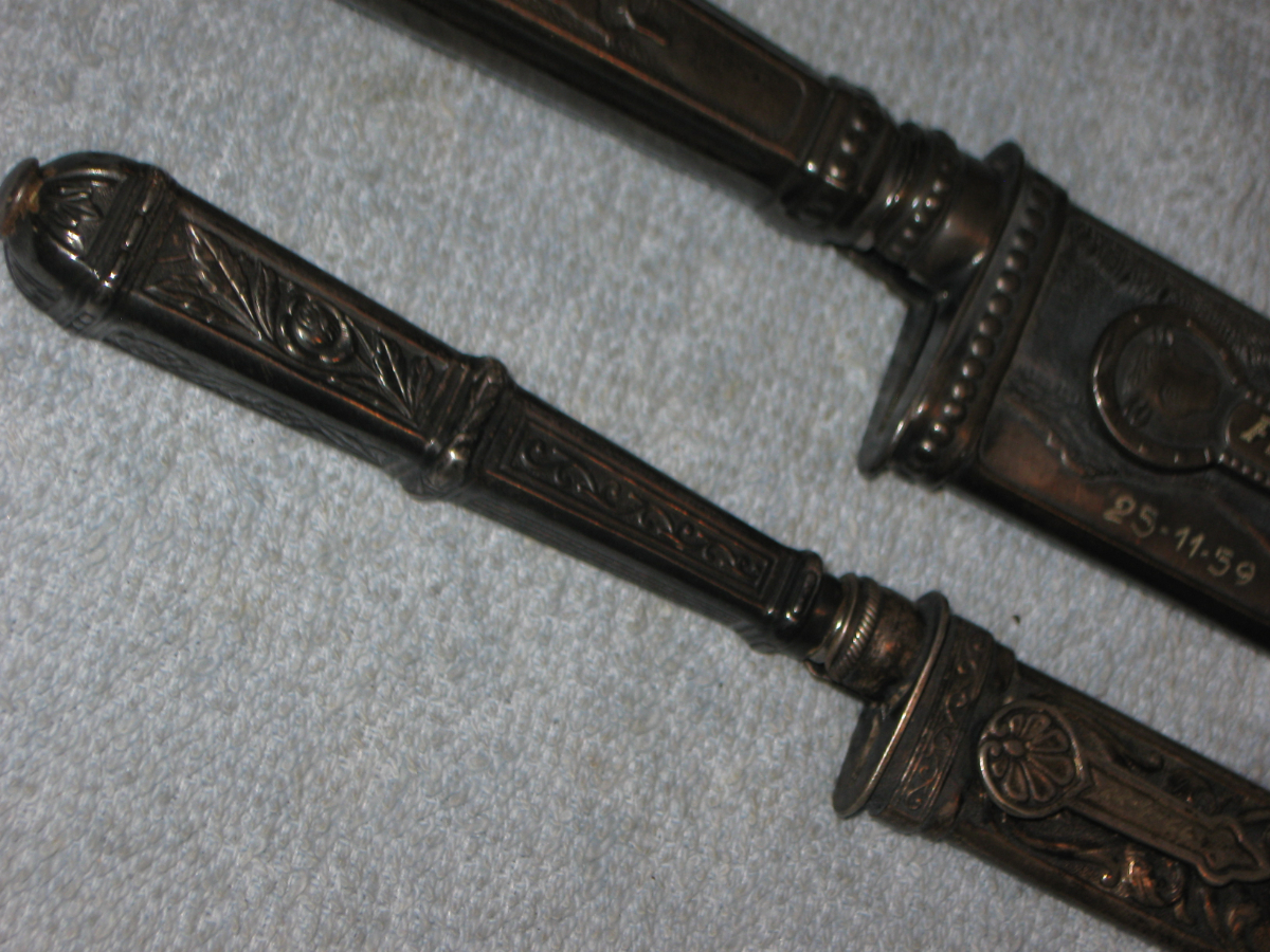 Vintage Elmo Inox Silver High Relief Gaucho Knives (9 1/4 & 11 3/8 ...