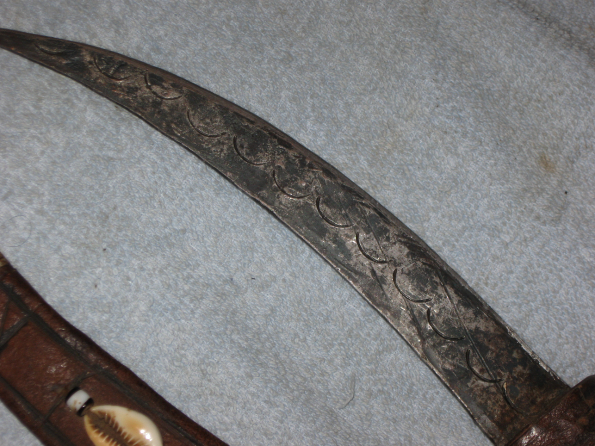 VINTAGE AZTEC CEREMONIAL KNIFE W/CARVED BONE HANDLE 17191646 ...