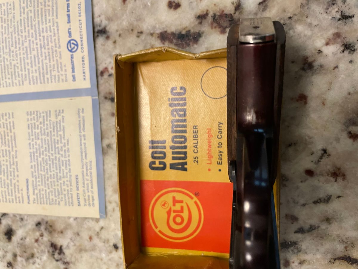 In The Original Box Colt .25 Cal Pocket Auto. .25 Acp For Sale at ...