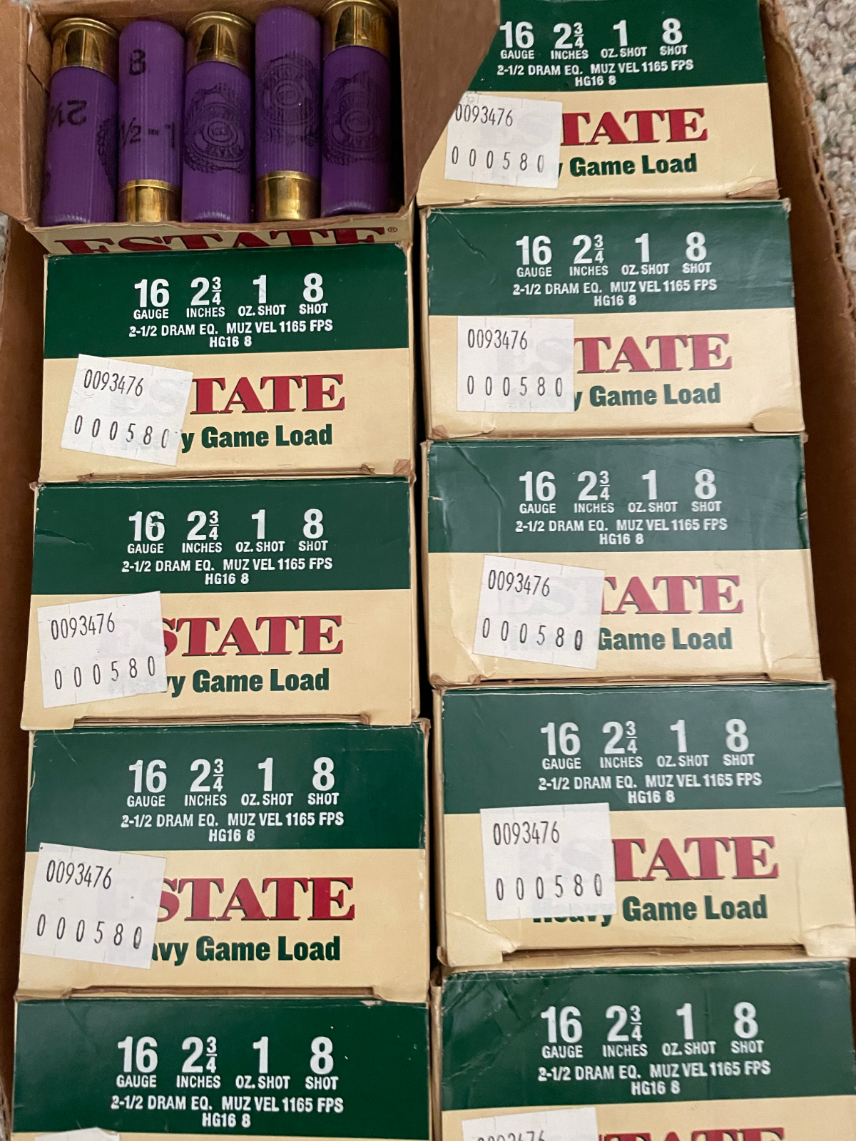 Estate One full case of 16 GA Shot Shells # 250 shells total 17231799 ...