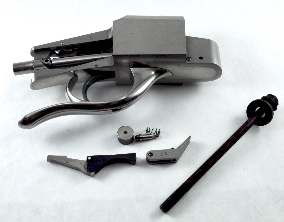 Hagn Falling Block Single Shot Medium Rifle Action In The White W. Set ...