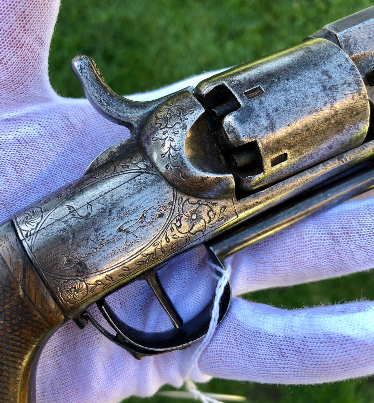 Panel Scene Brevette Colt Revolver W/ Unusual Lever Latch System No ...