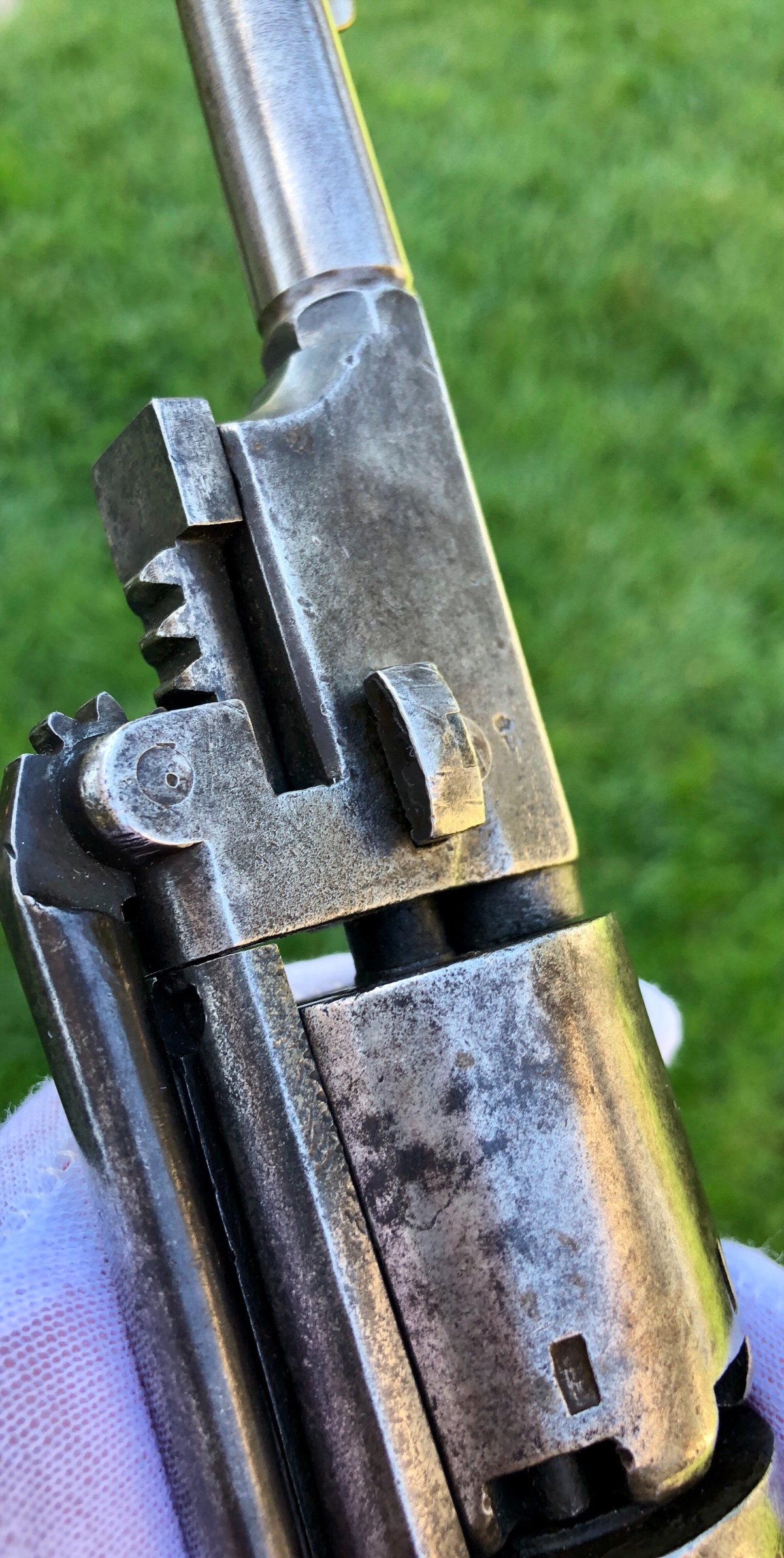 Panel Scene Brevette Colt Revolver W/ Unusual Lever Latch System No ...