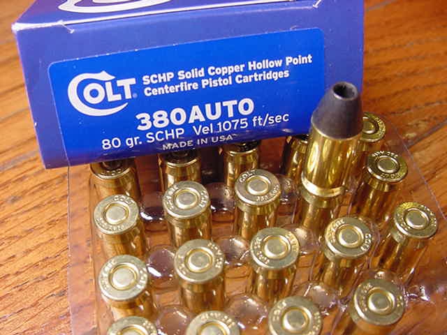 Box Colt Schp .380 Auto. Solid Copper Hollow Point .380 Acp For Sale at ...