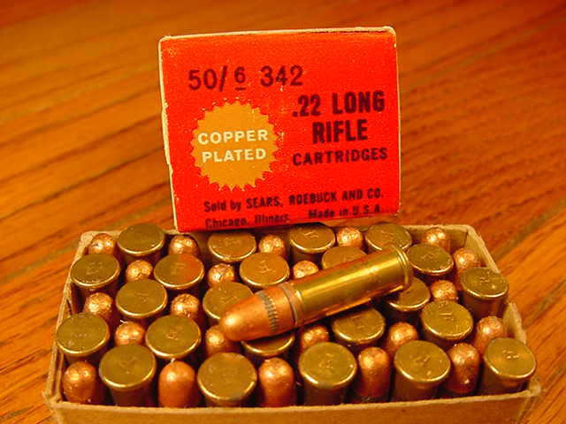 Box Of Sears .22 Long Rifle Copper Plated Solid Point .22 Lr For Sale ...