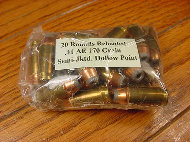 20 Rounds Reloaded .41 Ae Jacketed Hollow Point .41 Action Express For ...