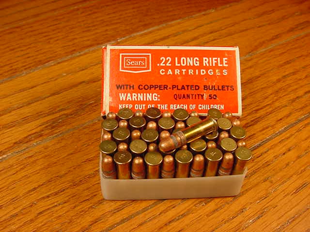 Sears Box Of .22 Long Rifle Copper Plated Solid Point .22 LR 16617120 ...