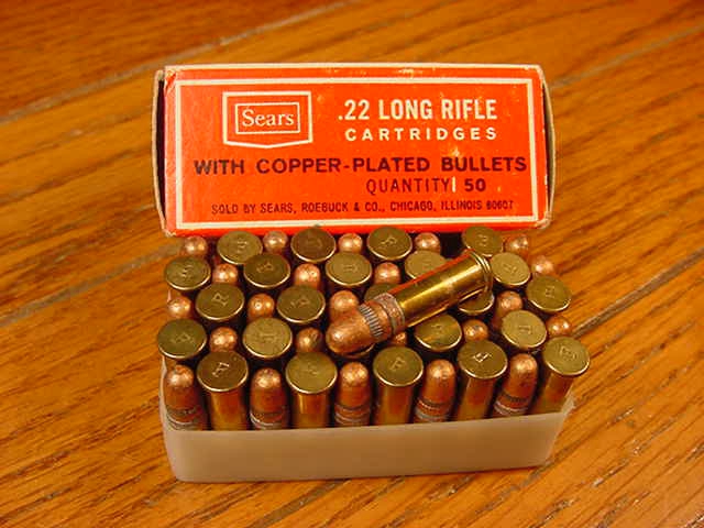 Sears Box Of .22 Long Rifle Copper Plated Solid Point .22 LR 16617120 ...