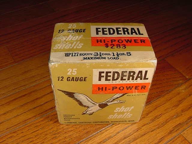 Box Of Federal Hi-Power Paper Hull 12 Gauge 5 Shot 12 Ga For Sale at ...