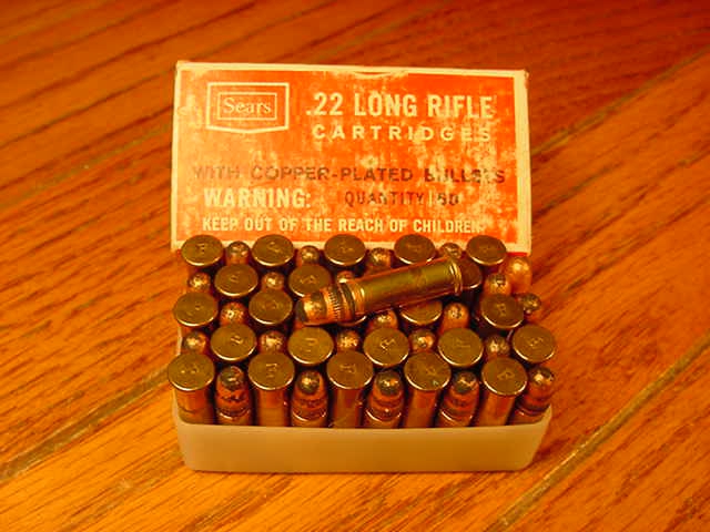 Box Of Sears .22 Long Rifle Copper Plated Solid Point .22 Lr For Sale ...
