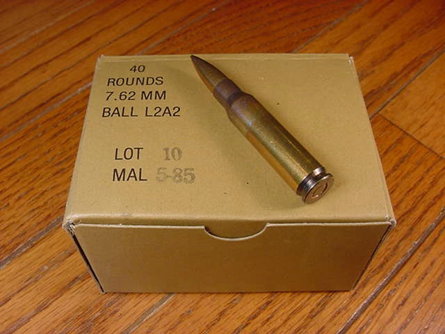 Box (40 Rounds) Of Malaysian L2a2 7.62mm/308 Win. Full Metal Jacket ...