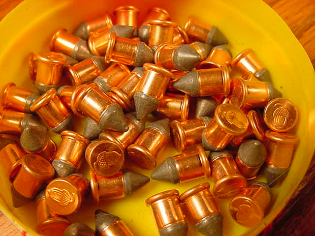 56 Rounds of RWS Flobert-Spitzkugele 6mm/.22 Cone Breach CB Caps .22 LR ...