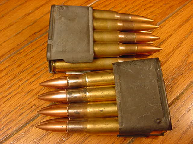 24 Rounds Of Mixed .30-06 Springfield Full Metal Jacket On Garand Clips ...