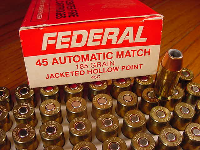 Federal Premium Ammunition Box of Federal MATCH .45 Auto. Jacketed ...