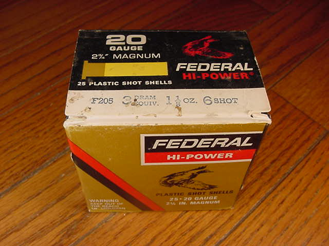 Box Of Federal Hi-Power Magnum 20 Gauge Number 6 Shot 20 Ga For Sale at ...