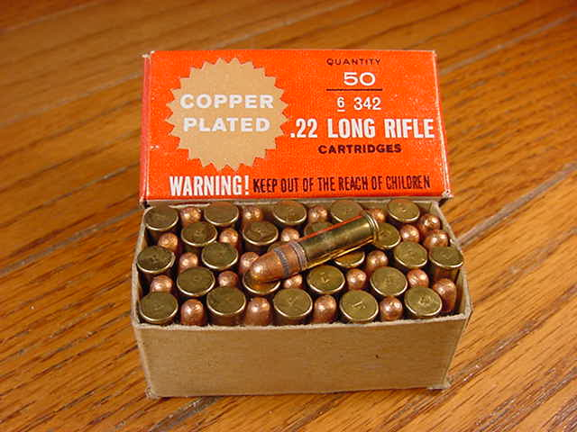 Box Of Sears Roebuck & Co. .22 Long Rifle Copper Plated Solid Point .22 ...