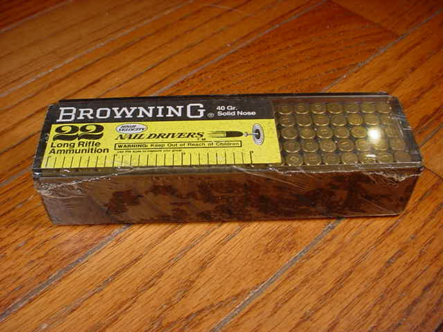 Box (100 Rounds) Of Browning Nail Drivers .22 Long Rifle Plated Solid ...